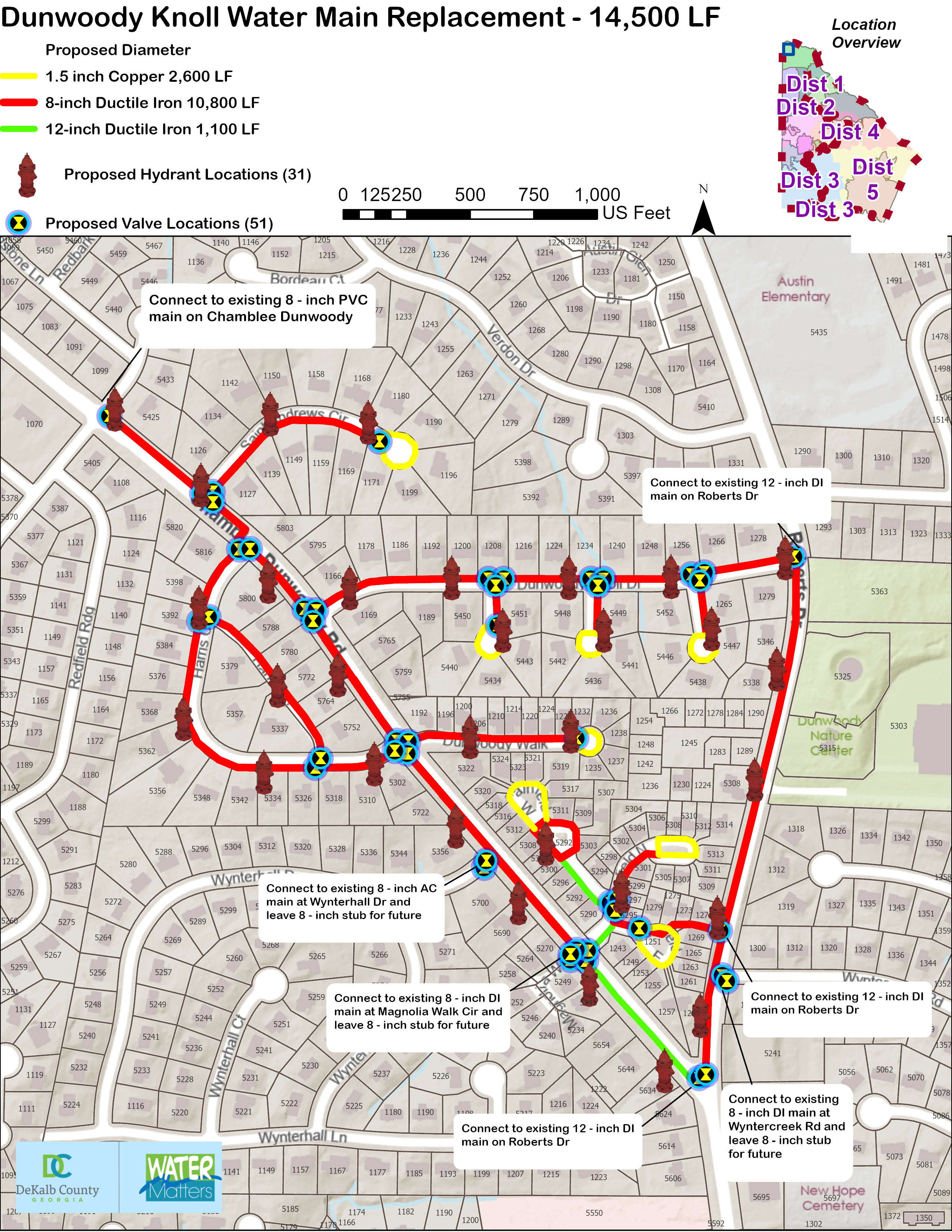 Dunwoody Knoll Water Main Replacement Project | DeKalb County GA